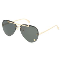 Versace VE2231 | Damen-Sonnenbrille | Fassung: Randlos, Pilot, Metall, Gold | Glasfarbe: Grau