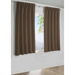 Gardine SEHLBACH "Schal Dimout Uni" Gr. 1, braun, B:140cm H:175cm, Polyester, Gardinen, Gardine, mit Gardinenband und verdeckten Schlaufen