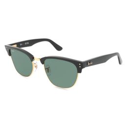 Ray-Ban RBR0504S CLUBMASTER REVERSE | Unisex-Sonnenbrille | Fassung: Vollrand, Quadratisch, Kunststoff, Schwarz Gold | Glasfarbe: Gr&uuml;n