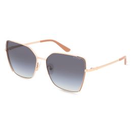 Guess GU00192 | Damen-Sonnenbrille | Fassung: Vollrand, Butterfly, Metall, Gold | Glasfarbe: Grau Verlaufend