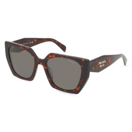 Prada PR15WS | Damen-Sonnenbrille | Fassung: Vollrand, Eckig, Acetat, Schwarz Braun | Glasfarbe: Grau