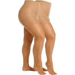 Feinstrumpfhose Camano "fine curvy", Damen, Gr. 44/46, beige, Obermaterial: 82% Polyamid, 18% Elasthan, unifarben, elastisch, Strumpfhosen Feinstrumpfhose, Curvy-Tights, matt, extra breiter Bund