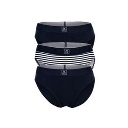 Marc O'Polo Slip MARC O'POLO "Slip 3er Pack", Damen, Gr. L, blau (dunkelblau), Obermaterial: 95% Baumwolle CO(Bio). 5% Elasthan EL., Unterhosen Slip