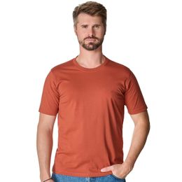 T-Shirt Casamoda "Casamoda T-Shirt uni", Herren, Gr. L, orange (dunkelorange), 100% Baumwolle, Shirts T-Shirt