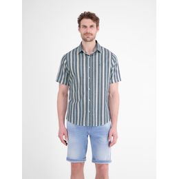 Kurzarmhemd Lerros "Kurzarmhemd mit modischen Streifen aus reiner Baumwolle", Herren, Gr. L, Normalgr&ouml;&szlig;en, true blau, 100% Baumwolle, Hemden