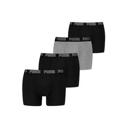 Boxershorts Puma "Boxershort 4er Pack", Herren, Gr. L, schwarz (schwarz, grau), Obermaterial: 95% Baumwolle CO. 5% Elasthan EL., Unterhosen