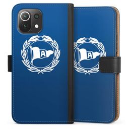 DeinDesign Xiaomi Mi 11 Lite 5G Handy Klapph&uuml;lle Handyh&uuml;lle aus Kunst Leder schwarz Flip Case Arminia Bielefeld Official Licensed Product Soccer Sideflip mit 