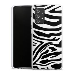DeinDesign Galaxy A52s 5G Handy Silikon H&uuml;lle Case wei&szlig; Handyh&uuml;lle Muster Black Silikon Case