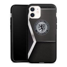 DeinDesign iPhone 12 mini Handy Silikon H&uuml;lle Case schwarz Handyh&uuml;lle Eintracht Braunschweig Metallic Look Official Licensed Product