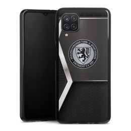 DeinDesign Galaxy A12 Handy Silikon H&uuml;lle Case schwarz Handyh&uuml;lle Metallic Look Eintracht Braunschweig Official Licensed Product