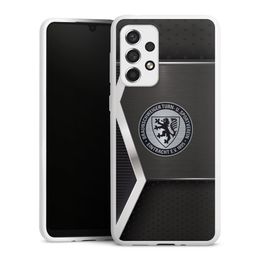 DeinDesign Galaxy A33 5G Handy Silikon H&uuml;lle Case wei&szlig; Handyh&uuml;lle Metallic Look Eintracht Braunschweig Official Licensed Product Silikon Case