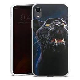 DeinDesign iPhone Xr Handy Silikon H&uuml;lle Case wei&szlig; Handyh&uuml;lle Panther Animals Jungle Silikon Case