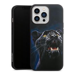 DeinDesign iPhone 13 Pro Handy Premium Silikon H&uuml;lle Handyh&uuml;lle schwarz Case Panther Animals Jungle Silikon Premium Case