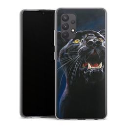 DeinDesign Galaxy A32 4G Handy Silikon H&uuml;lle Case transparent Handyh&uuml;lle Panther Animals Jungle Silikon Case