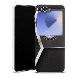 DeinDesign Galaxy Z Flip 7 FE Handy Hard Case Schutzh&uuml;lle transparent Smartphone Handy H&uuml;lle Metallic Look Eintracht Braunschweig Official Licensed Product Hard 