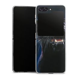 DeinDesign Galaxy Z Flip 5 Handy Hard Case Schutzh&uuml;lle transparent Smartphone Handy H&uuml;lle Panther Jungle Animals Hard Case