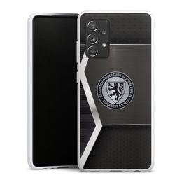 DeinDesign Galaxy A52s 5G Handy Silikon H&uuml;lle Case wei&szlig; Handyh&uuml;lle Eintracht Braunschweig Metallic Look Official Licensed Product Silikon Case
