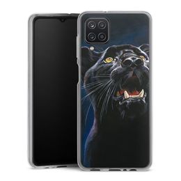 DeinDesign Galaxy A12 Handy Silikon H&uuml;lle Case transparent Handyh&uuml;lle Panther Jungle Animals Silikon Case