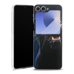DeinDesign Galaxy Z Flip 6 Handy Hard Case Schutzh&uuml;lle transparent Smartphone Handy H&uuml;lle Panther Jungle Animals Hard Case