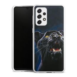 DeinDesign Galaxy A33 5G Handy Silikon H&uuml;lle Case wei&szlig; Handyh&uuml;lle Panther Jungle Animals Silikon Case