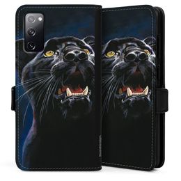 DeinDesign Galaxy S20 Handy Klapph&uuml;lle Handyh&uuml;lle aus Kunst Leder schwarz Flip Case Panther Animals Jungle Sideflip mit Lasche
