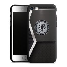 DeinDesign iPhone SE (2020) Handy Premium Silikon H&uuml;lle Handyh&uuml;lle schwarz Case Metallic Look Eintracht Braunschweig Official Licensed Product Silikon Premium 