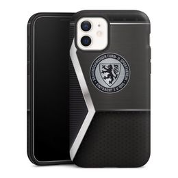 DeinDesign iPhone 12 mini Handy Panzer Handyh&uuml;lle robuste Outdoor H&uuml;lle Schutzh&uuml;lle matt Eintracht Braunschweig Metallic Look Official Licensed Product Tough 