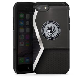 DeinDesign iPhone SE (2020) Handy Panzer Handyh&uuml;lle robuste Outdoor H&uuml;lle Schutzh&uuml;lle gl&auml;nzend Metallic Look Eintracht Braunschweig Official Licensed Product 