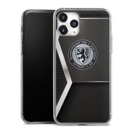 DeinDesign iPhone 11 Pro Handy Slim Case Silikon Handyh&uuml;lle transparent H&uuml;lle extra d&uuml;nn Official Licensed Product Metallic Look Eintracht Braunschweig Silikon 