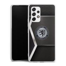 DeinDesign Galaxy A53 5G Handy Silikon H&uuml;lle Case transparent Handyh&uuml;lle Official Licensed Product Metallic Look Eintracht Braunschweig Silikon Case