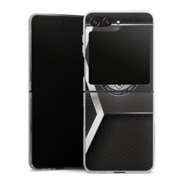 DeinDesign Galaxy Z Flip 5 Handy Hard Case Schutzh&uuml;lle transparent Smartphone Handy H&uuml;lle Metallic Look Eintracht Braunschweig Official Licensed Product Hard 