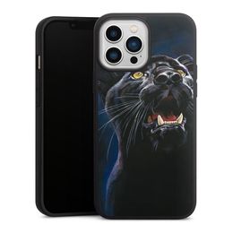 DeinDesign iPhone 13 Pro Max Handy Premium Silikon H&uuml;lle Handyh&uuml;lle schwarz Case Panther Animals Jungle Silikon Premium Case