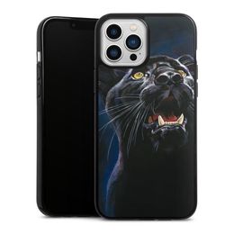 DeinDesign iPhone 13 Pro Max Handy Silikon H&uuml;lle Case schwarz Handyh&uuml;lle Panther Animals Jungle