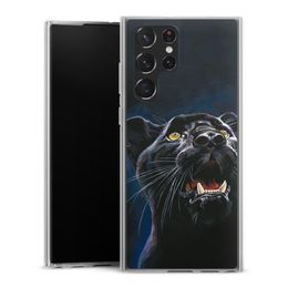 DeinDesign Galaxy S22 Ultra Handy Silikon H&uuml;lle Case transparent Handyh&uuml;lle Panther Animals Jungle Silikon Case