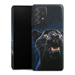 DeinDesign Galaxy A52s 5G Handy Premium Case Smartphone Handyh&uuml;lle Schutzh&uuml;lle gl&auml;nzend Panther Animals Jungle Premium Case