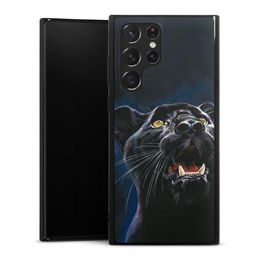 DeinDesign Galaxy S22 Ultra Handy Silikon H&uuml;lle Case schwarz Handyh&uuml;lle Panther Animals Jungle