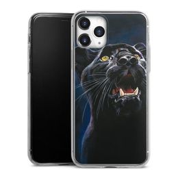 DeinDesign iPhone 11 Pro Handy Slim Case Silikon Handyh&uuml;lle transparent H&uuml;lle extra d&uuml;nn Panther Animals Jungle Silikon Slim Case