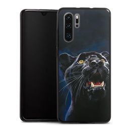 DeinDesign Huawei P30 Pro Handy Silikon H&uuml;lle Case schwarz Handyh&uuml;lle Panther Animals Jungle