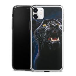 DeinDesign iPhone 11 Handy Slim Case Silikon Handyh&uuml;lle transparent H&uuml;lle extra d&uuml;nn Panther Animals Jungle Silikon Slim Case