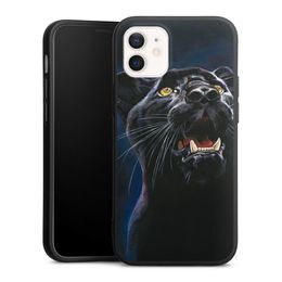 DeinDesign iPhone 12 mini Handy Premium Silikon H&uuml;lle Handyh&uuml;lle schwarz Case Panther Animals Jungle Silikon Premium Case
