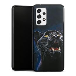 DeinDesign Galaxy A53 5G Handy Silikon H&uuml;lle Case schwarz Handyh&uuml;lle Panther Animals Jungle