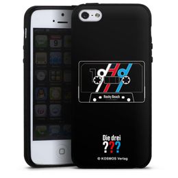 DeinDesign iPhone SE (2016-2019) Handy Silikon H&uuml;lle Case schwarz Handyh&uuml;lle Official Licensed Product Die Drei ??? Cassette