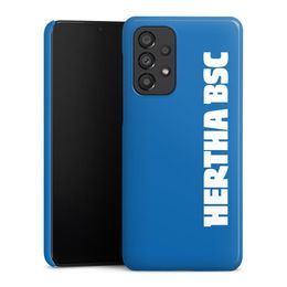DeinDesign Galaxy A33 5G Handy Premium Case Smartphone Handyh&uuml;lle Schutzh&uuml;lle gl&auml;nzend Hertha Bsc Blue Soccer Premium Case