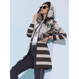 CR&Eacute;ATION L Jacquardstrickjacke CREATION L, Damen, Gr. 40, grau (graphit, hellgrau, gemustert), 45% Viskose, 35% Polyamid, 20% Polyester, gemustert, Strickjacken