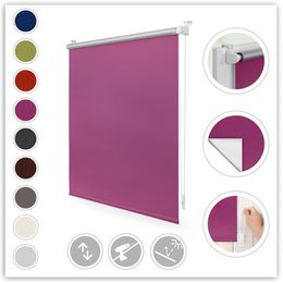 Seitenzugrollo LICHTBLICK ORIGINAL "Klemmfix Hitzeschutz" Gr. 1, pink (fuchsia, fuchsia), B:45cm H:150cm, Polyester, Rollos, Seitenzugrollo, mit Thermobeschichtung