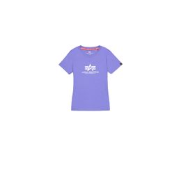 T-Shirt Alpha Industries "New Basic T-Shirt BL W", Damen, Gr. S, lila (electric violet), Obermaterial: 100% Baumwolle, Shirts T-Shirt