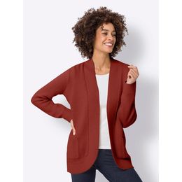 Strickjacke Classic Basics, Damen, Gr. 42, rot (kirsche), 100% Polyacryl, unifarben, Strickjacken Strickjacke