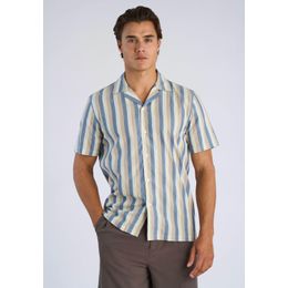 Kurzarmhemd LINDBERGH "Freizeithemd (Kurzarm) Relaxed Fit", Herren, Gr. L, Normalgr&ouml;&szlig;en, dusty blau, Obermaterial: 100% Baumwolle, Hemden