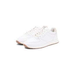 Sneaker Tommy Hilfiger "NEWPORT LTH", Herren, Gr. 41, wei&szlig;, Nappaleder, Schuhe Sneaker, Sneaker, Freizeitschuh, Halbschuh mit seitlicher Logopr&auml;gung