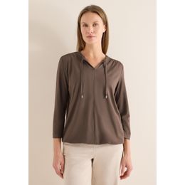 Langarmshirt Cecil, Damen, Gr. L (42), urban taupe, Stoff, 50% Modal, 50% Baumwolle, unifarben, comfort fit normal, V-Ausschnitt, normaler Saum, Shirts Langarmshirt, Jersey